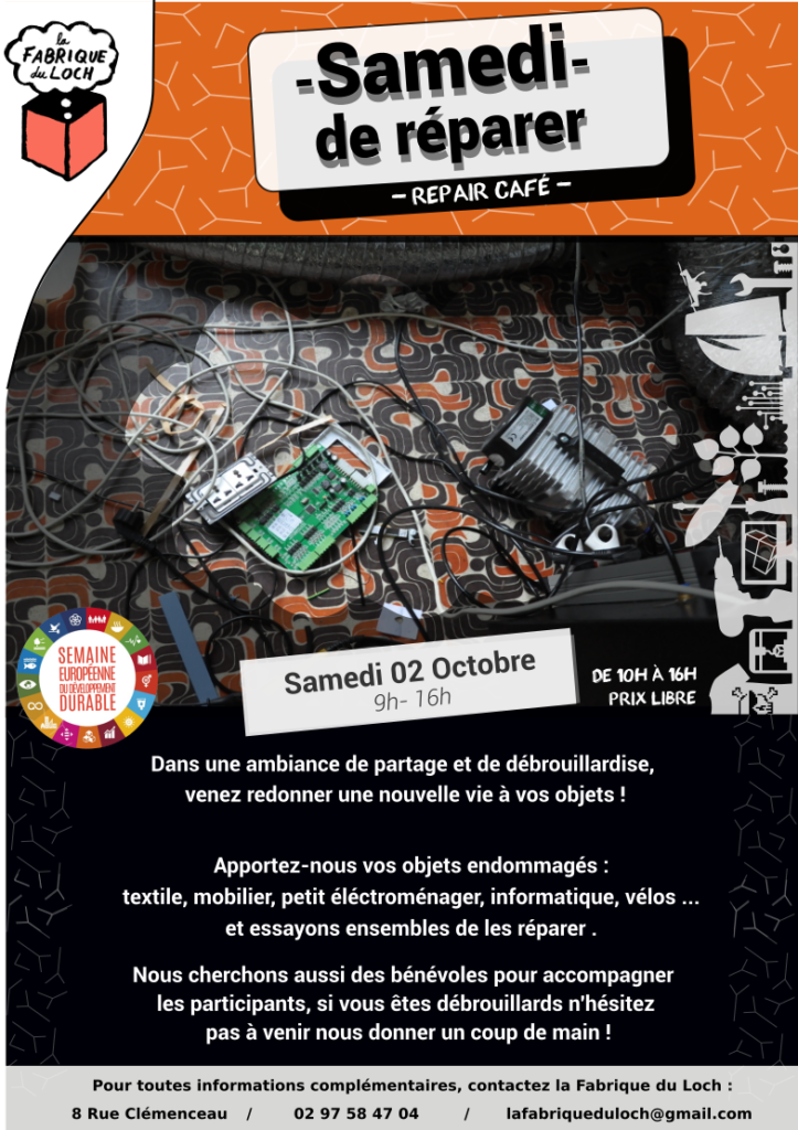 Samedi-de-Réparer & Install Party 2 octobre 2021 - La Fabrique du Loch